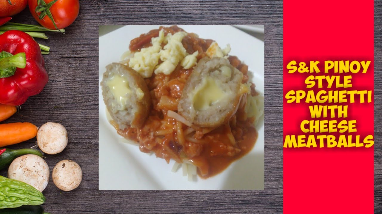 Pinoy Style Spaghetti w/ cheesy meatballs - YouTube