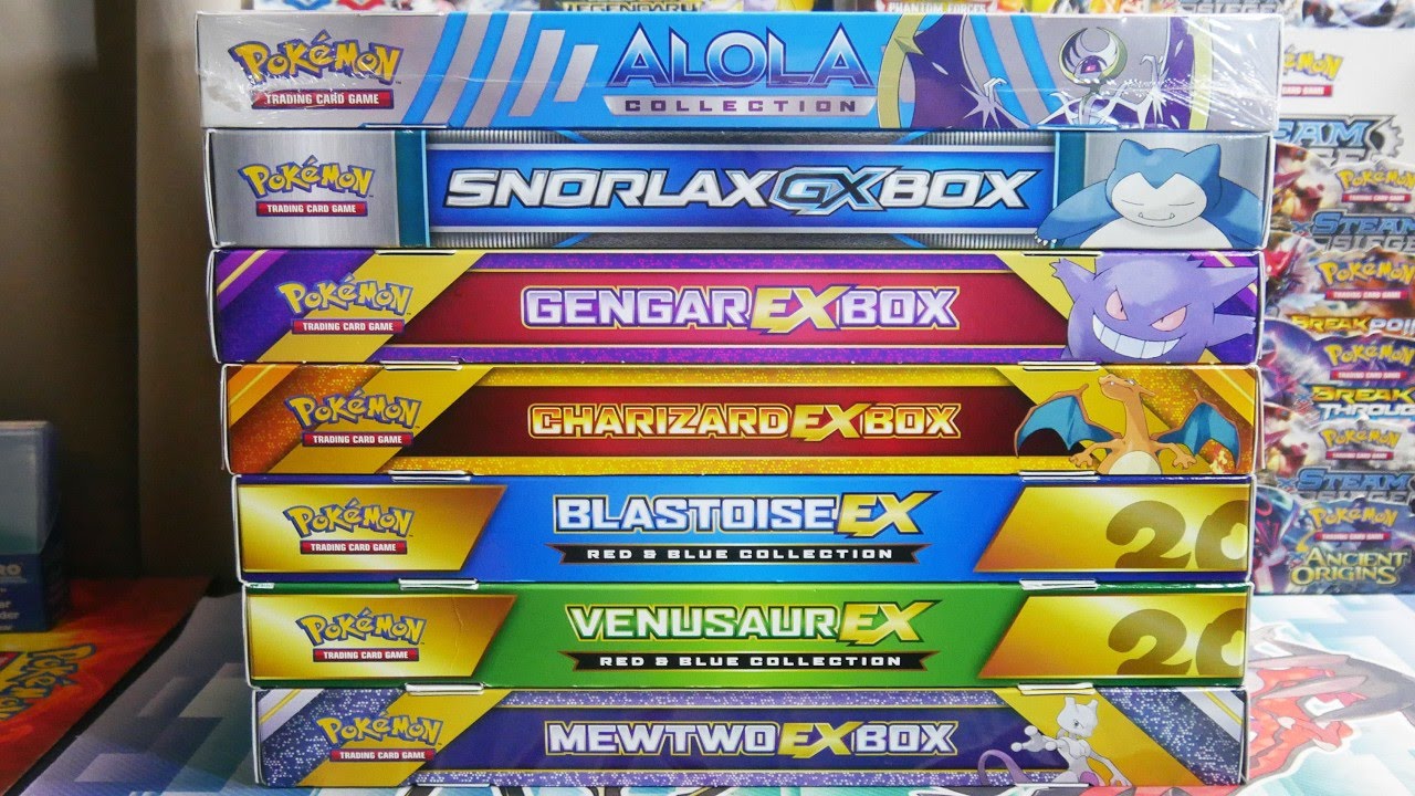 OPENING 7 LUCKY RANDOM POKEMON TCG COLLECTION BOXES 27 PACKS TOTAL ...