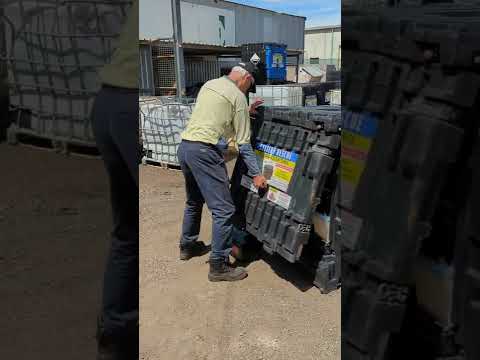 How to safely, manually unload used lead acid batteries from the BTS Container