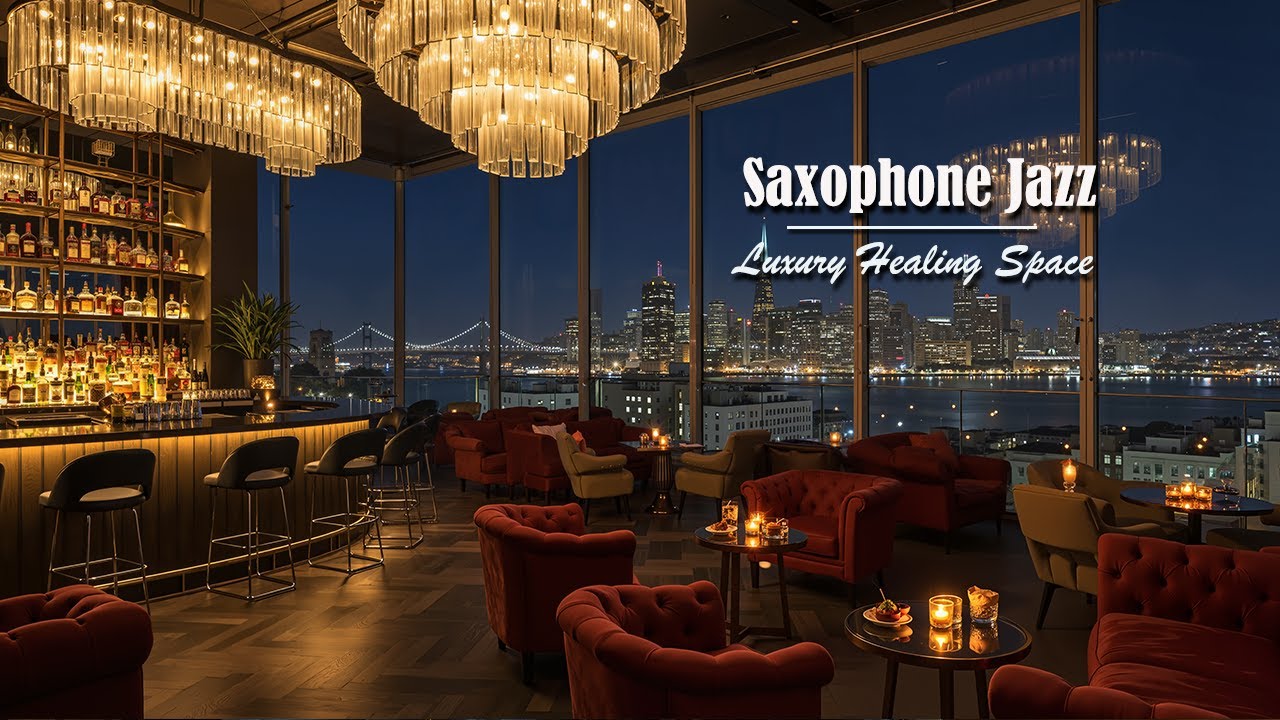 Relaxing Saxophone Jazz in Cozy Bar Ambience 🎶 Ethereal Night Jazz ...