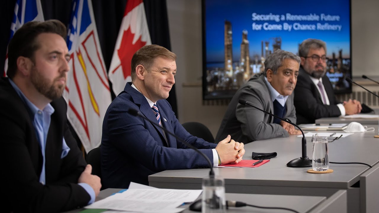 Premier Furey makes announcement on North Atlantic Refinery - YouTube