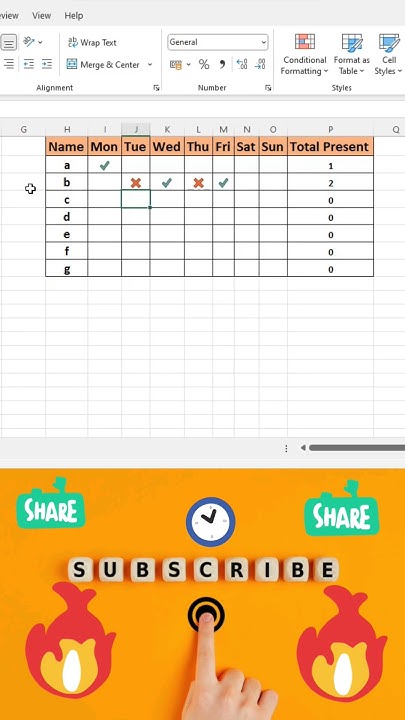 How to create an Attendance Sheet using conditional formatting. #shorts #youtubeshorts - YouTube