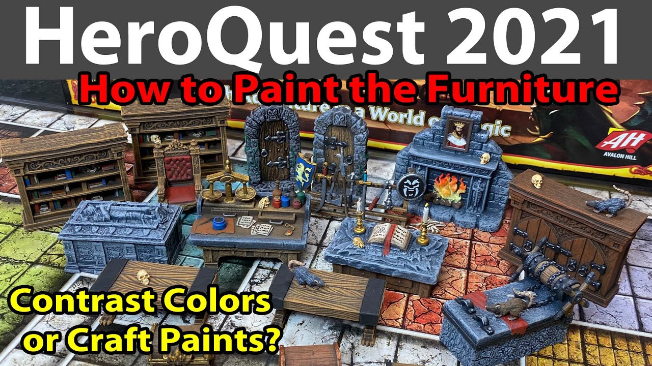 HeroQuest 2021 How to Paint the Furniture - YouTube