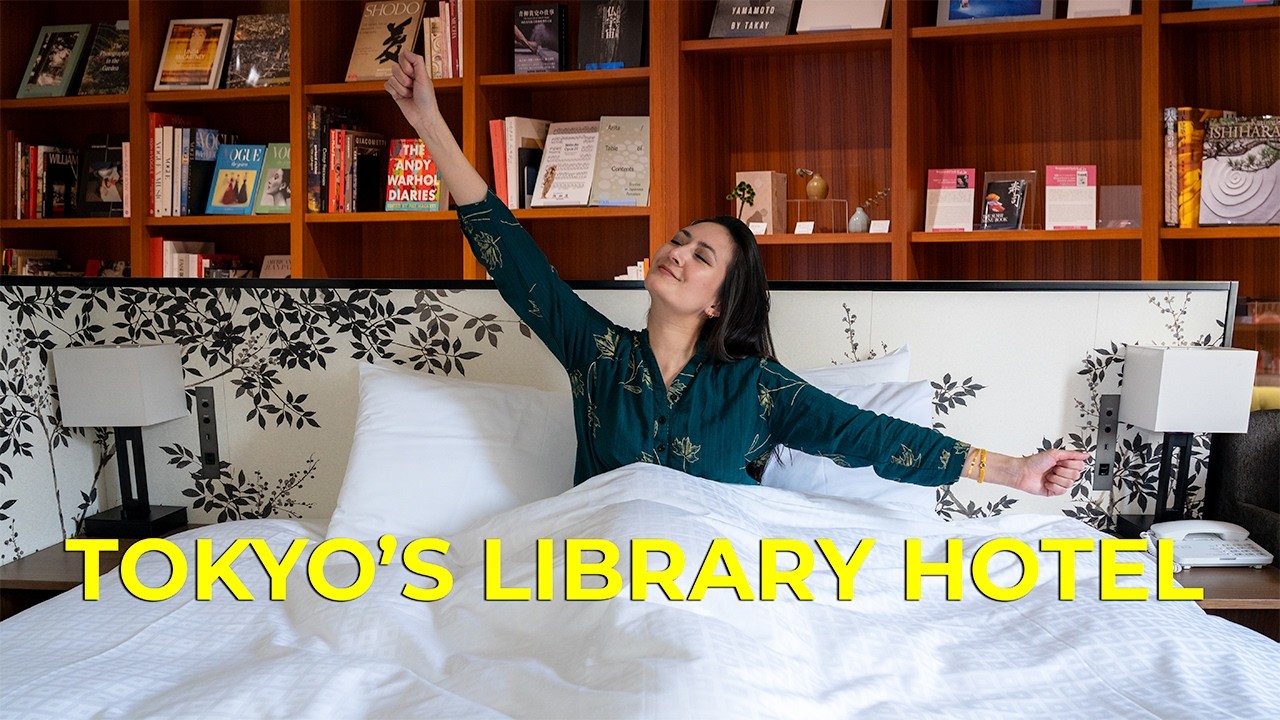 Staying in The Most Peaceful Library Hotel Near Tokyo Tower - YouTube