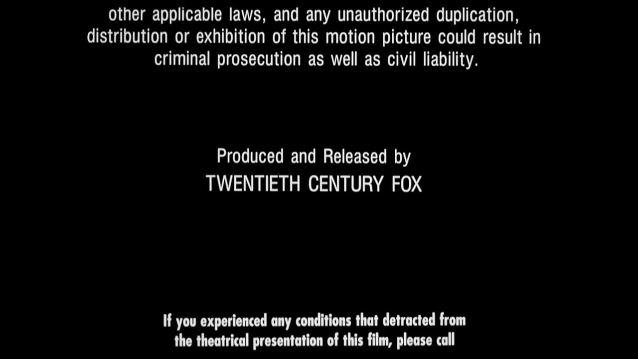 Produced and Released by Twentieth Century Fox/THX TAP Notice (1996 ...