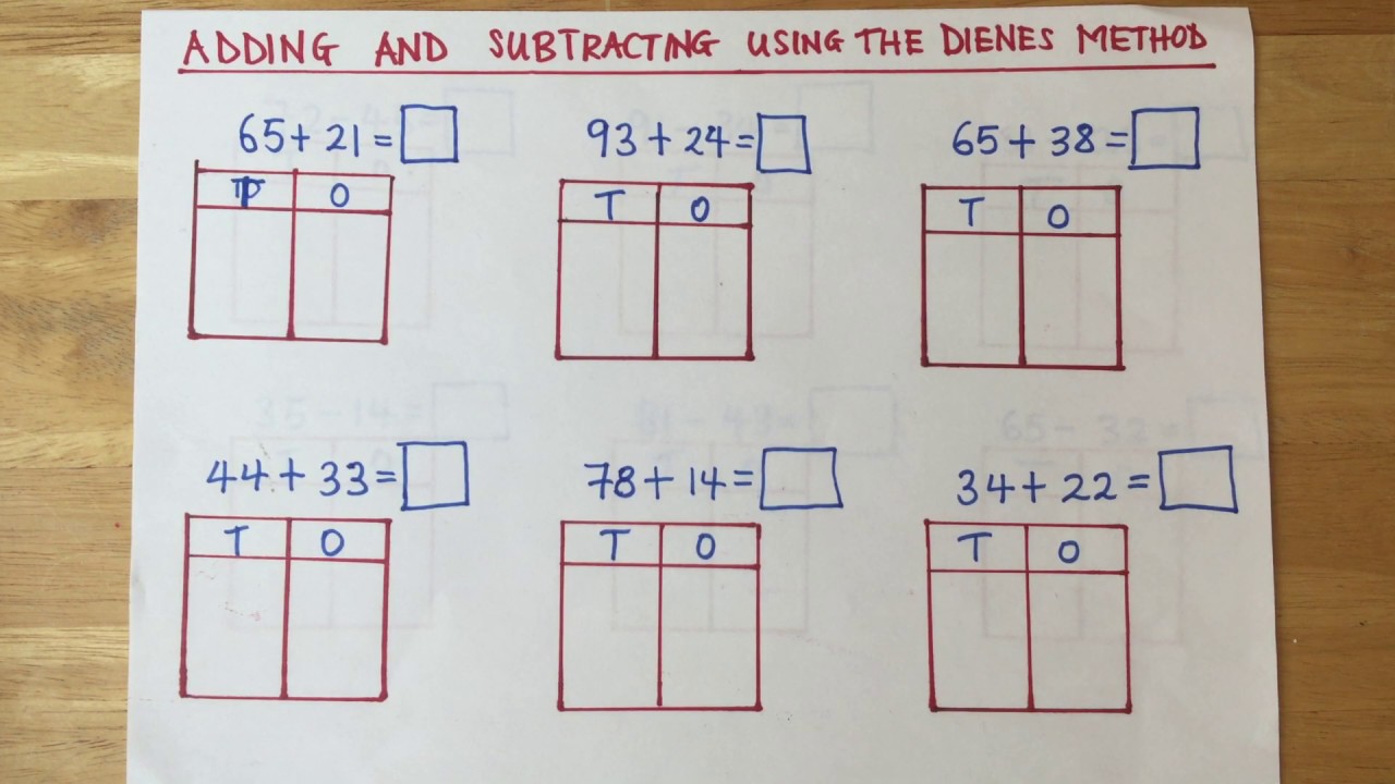 Addition and Subtraction using the dienes method - YouTube