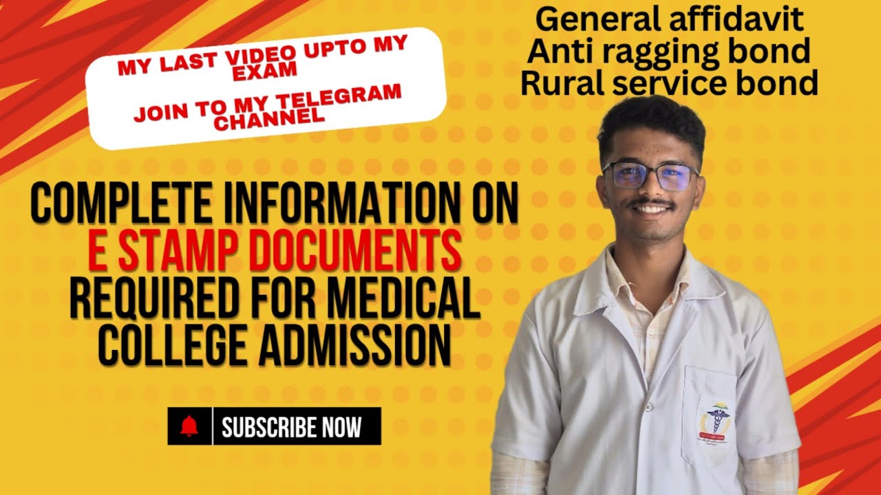 E stamp Bond Documents required for medical college admission #estamp # ...