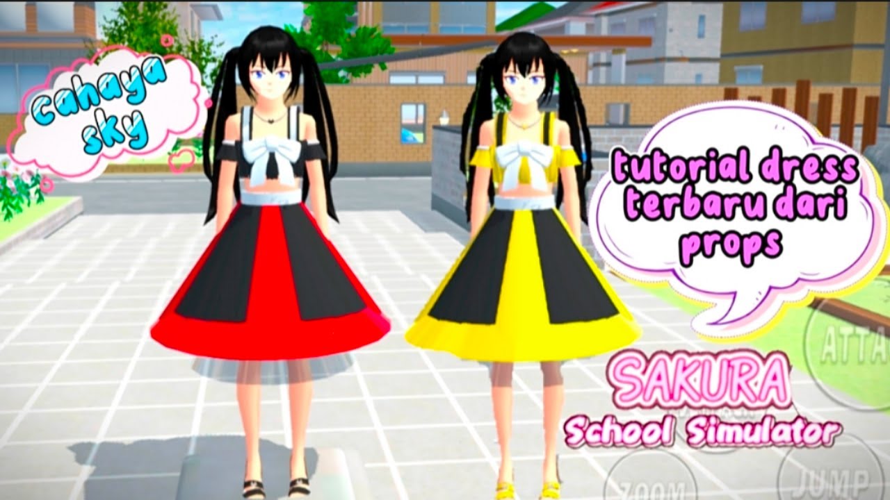 Tutorial baju baru # dress pendek terbuat dari props # sakura school ...