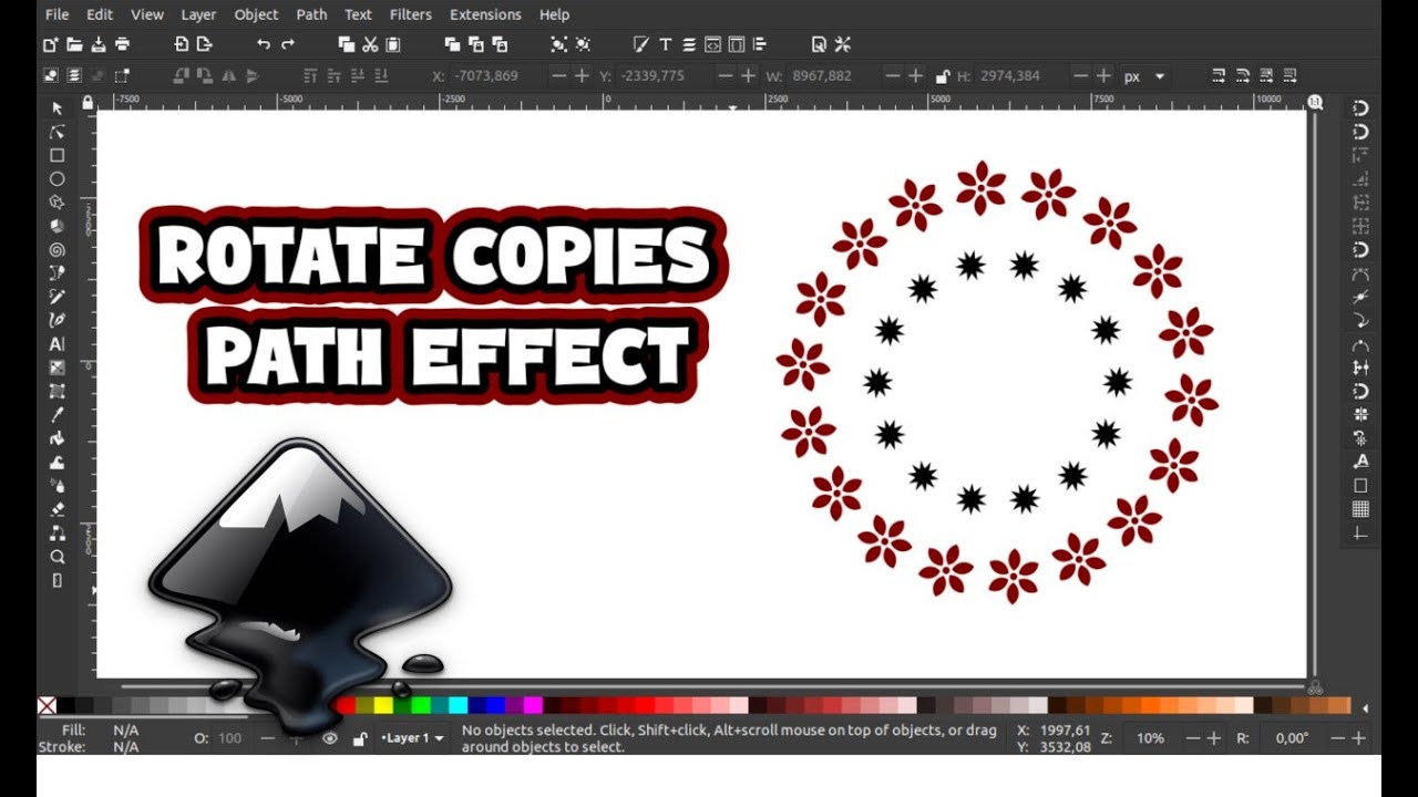 Rotate Copies (INKSCAPE PATH EFFECT) - YouTube