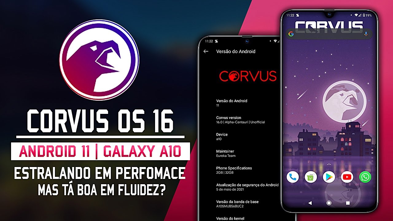 📱DESEMPENHO MAXÍMO! Corvus Os 16 Alpha Centauri | Android 11 | Galaxy A10,A20e,A20,A30 - YouTube
