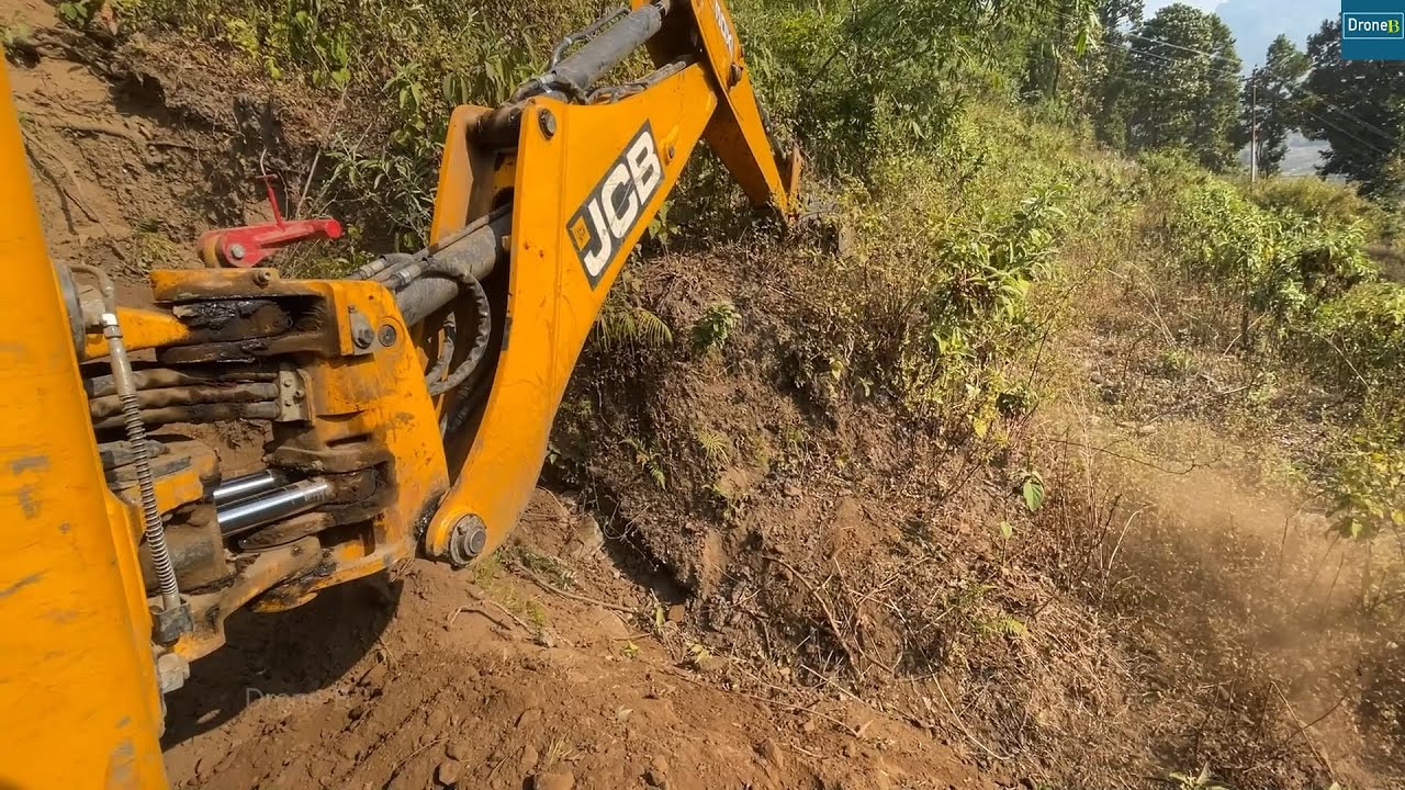 Mountain New Road Construction with JCB Backhoe - YouTube
