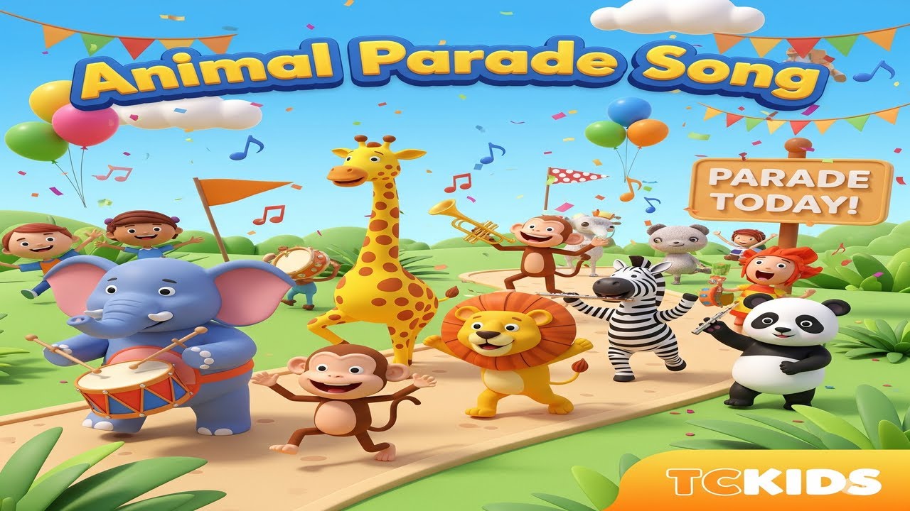 Animal Parade Song | @TCKIDS1828 Nursery Rhymes for Kids | Learn ...