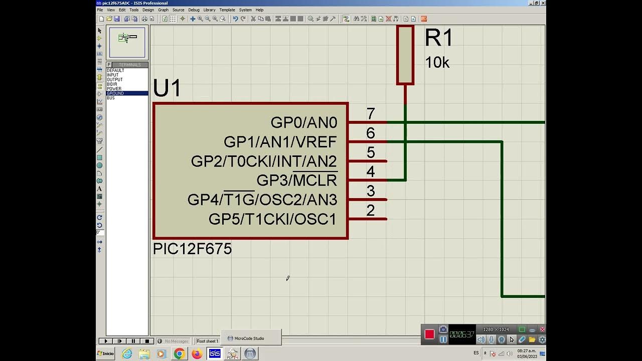ADC de PIC12F675 con PBP - YouTube
