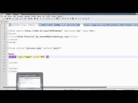 How to create HTML forms, textfields, password fields, submit buttons - YouTube