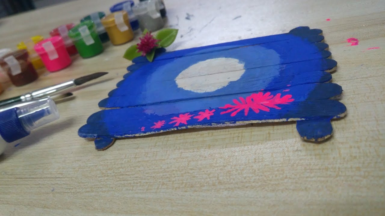 Easy Popsicle Stick Painting 🎨 Ice cream Stick Painting with Water ...