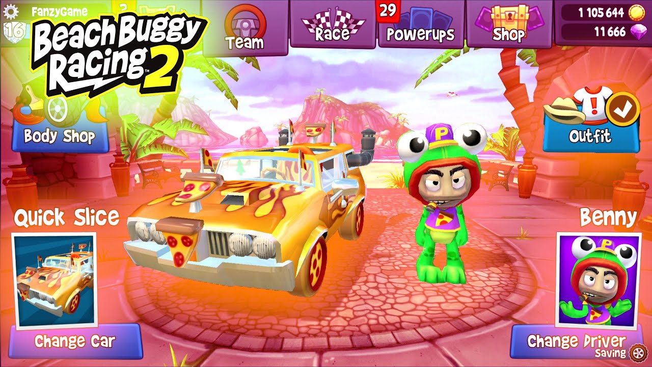 Benny New Outfit Unlocked Ft Quick Slice - Beach Buggy Racing 2 - YouTube