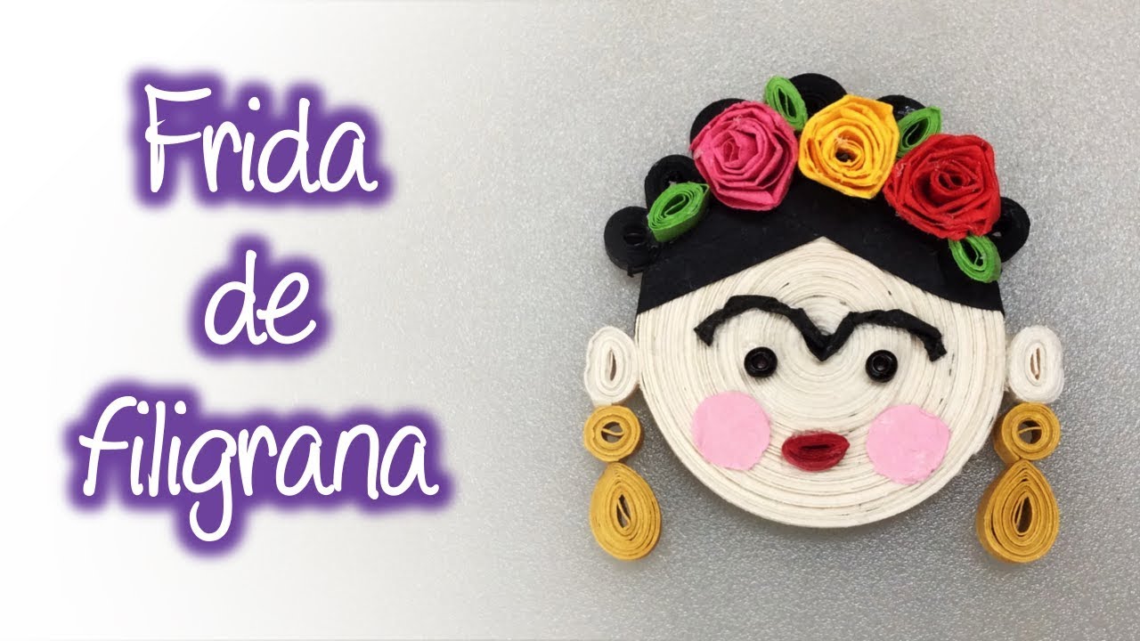 Frida de filigrana, Quilling Frida figure - YouTube
