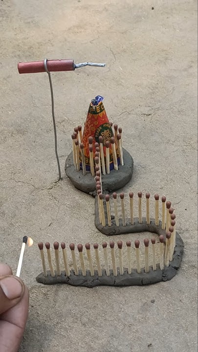 Epic Matchstick Chain Reaction to Light a Firecracker DIY Matchstick Domino Experiment # ...