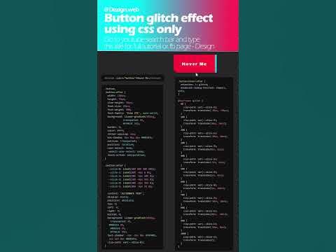 Button glitch effect using css only #shorts - @dezignweb - YouTube