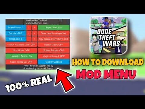 DUDE THEFT WARS MOD MENU - NEW AMAZING MOD MENU IN DUDE THEFT WARS ...