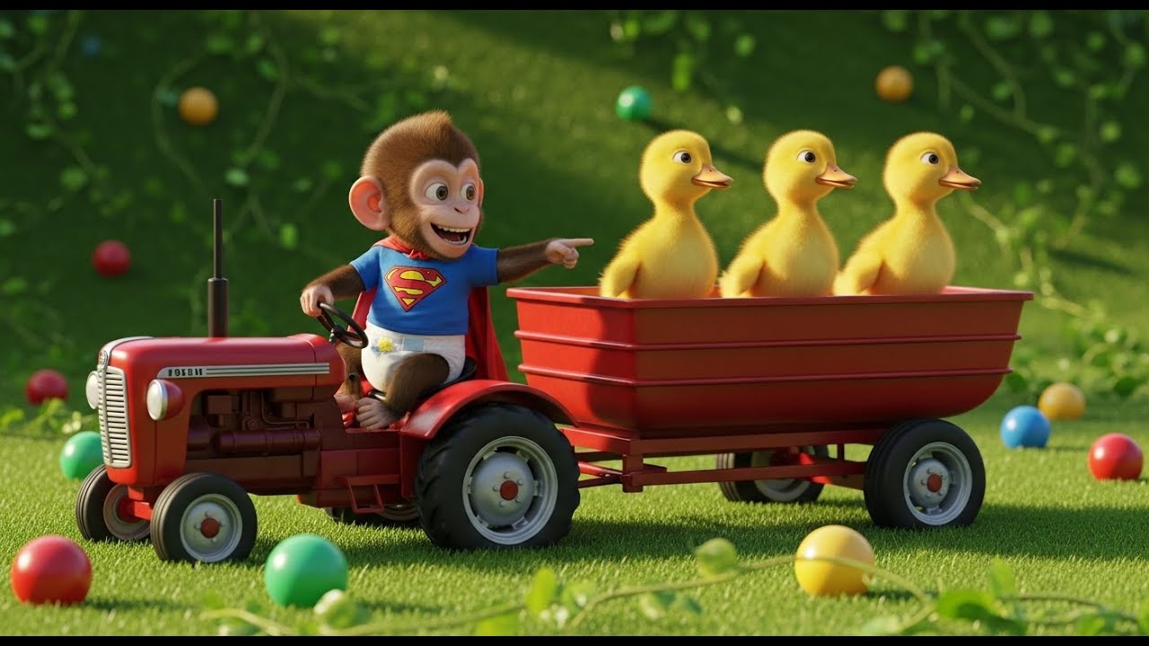 🌾🐒 Super Monkey & Ducklings on a Happy Farm Ride Adventure! 🚜💛 – BOBO ...