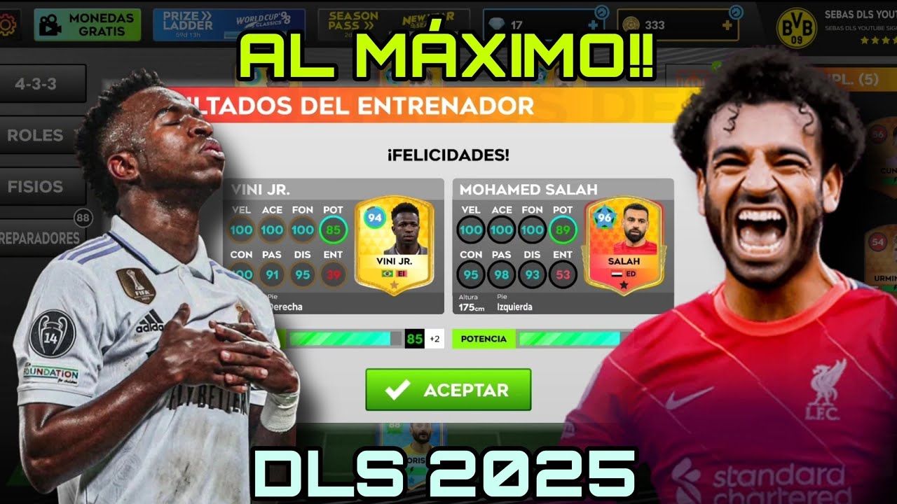 MEJORANDO AL MÁXIMO A VINI JR. Y SALAH en DLS 25!! 🇧🇷🇪🇬🥇 DREAM LEAGUE SOCCER 25 🤩 NUEVAS MEDIAS ...