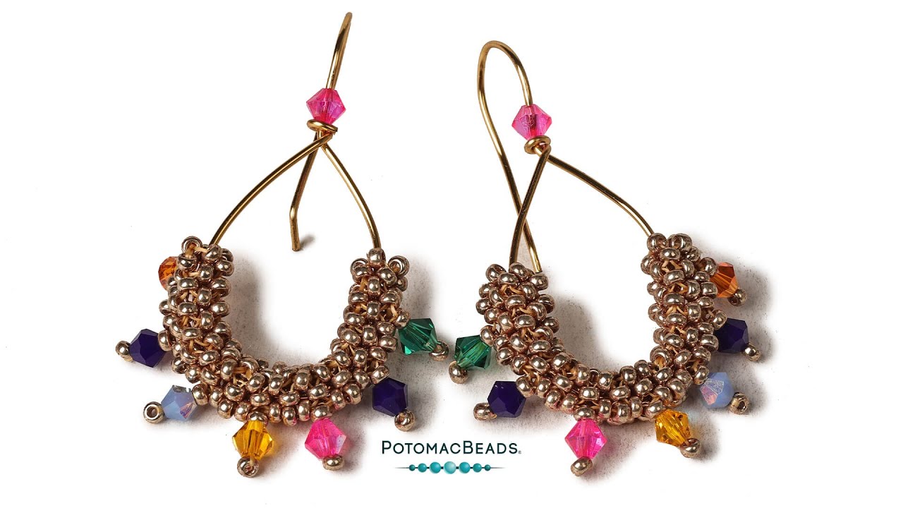Fiesta Earrings - DIY Jewelry Making Tutorial by PotomacBeads - YouTube