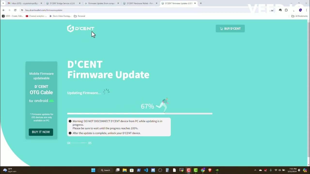 How to update Dcent Hardware wallet Firmware #crypto #cryptowallet #xdc ...