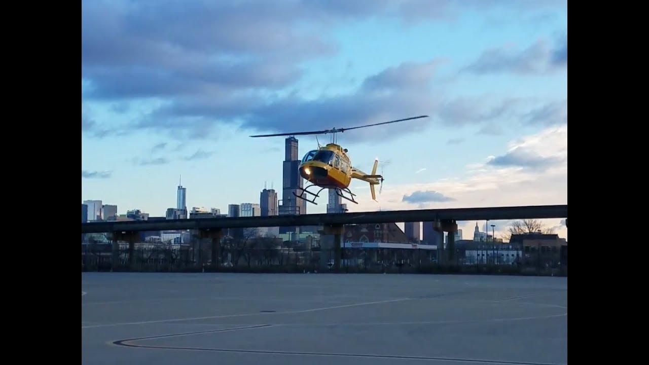DHL Bell 206B JetRanger II Helicopter [N518WC] Landing at Vertiport ...