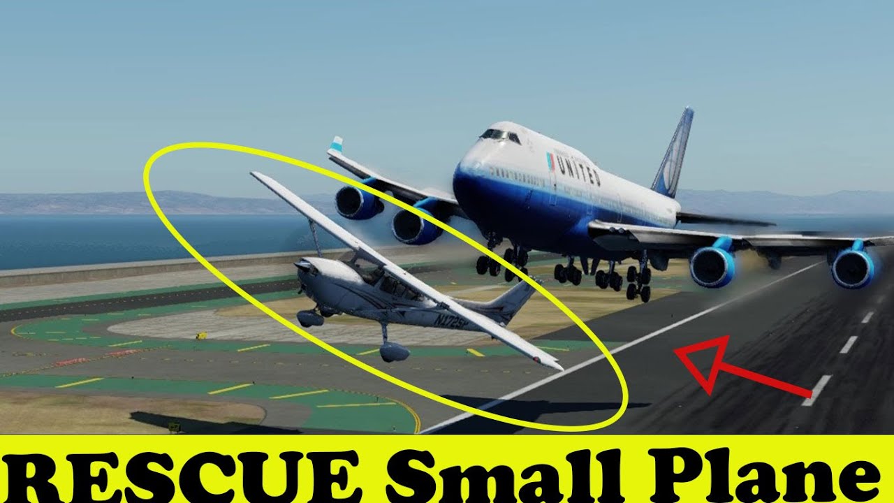 RESCUE Small Plane From Big Plane Crash On Runway - YouTube