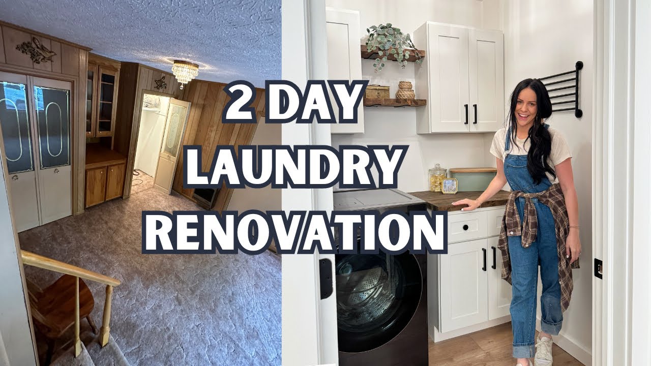 2 Day DIY Laundry Room Makeover (Reno House Ep. 8) - YouTube