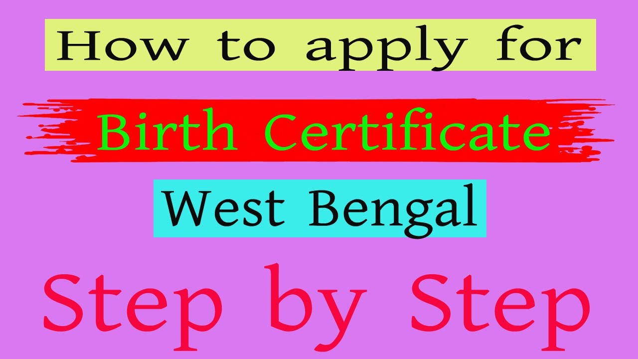 How to apply for Birth Certificate in West Bengal || Birth Certificate ...