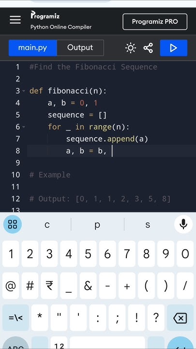 Generate Fibonacci Sequence in Seconds with Python! 🔥 #shorts #Fibonacci #PythonTips # ...