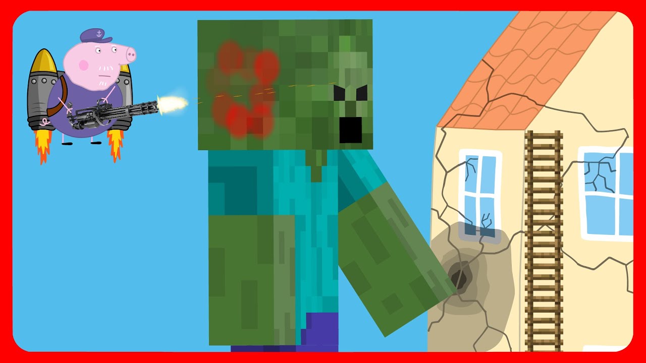 Peppa Pig vs Zombies Part 7. Giant zombie. Cartoon parody. - YouTube