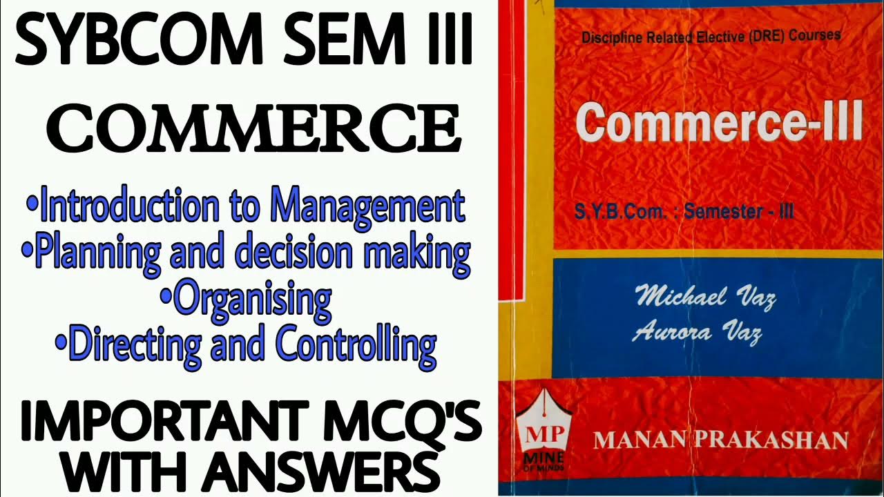 SYBCOM COMMERCE SEM-III | ALL CHAPTERS MCQ'S WITH ANSWERS | STUDY POINT ...