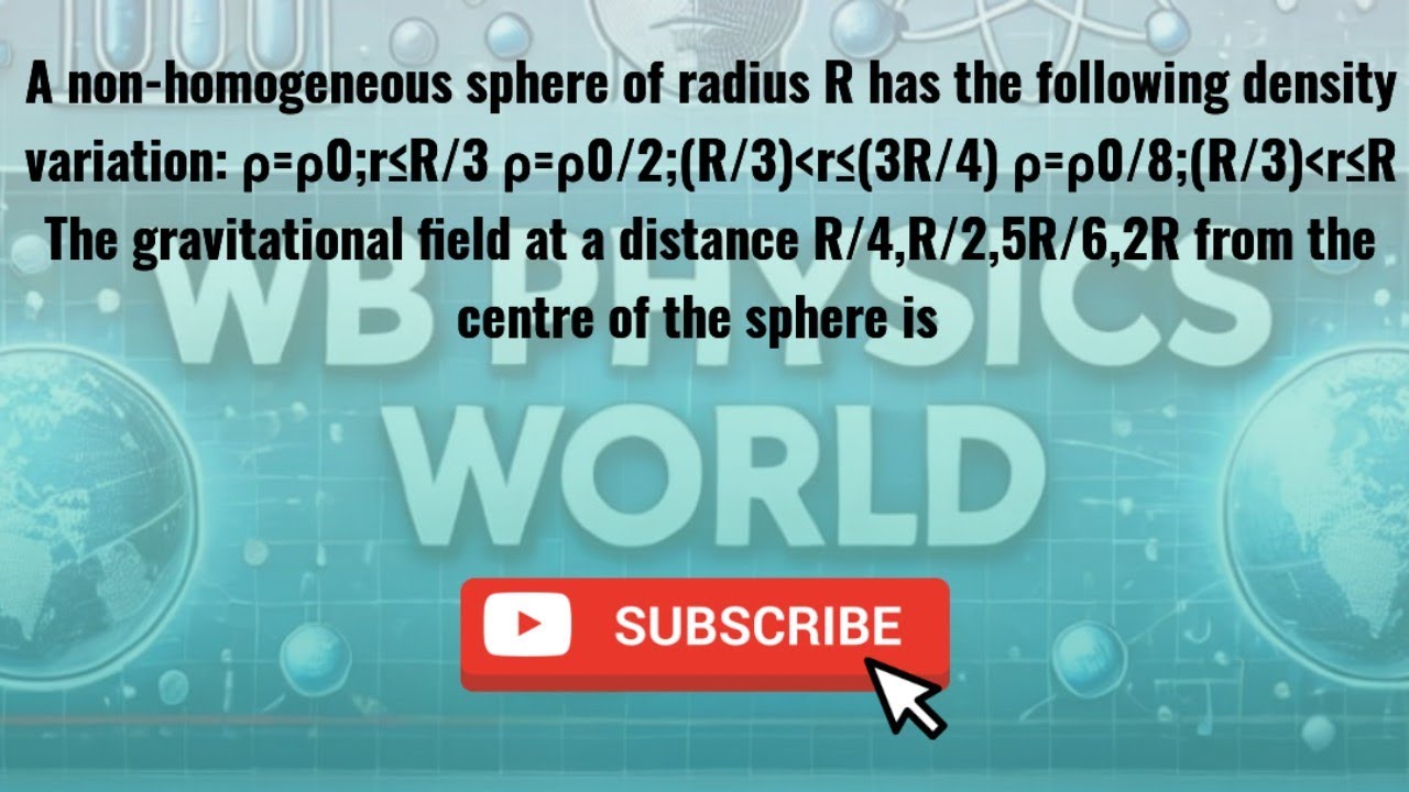 A non homogeneous sphere of radius R has density variation, the ...