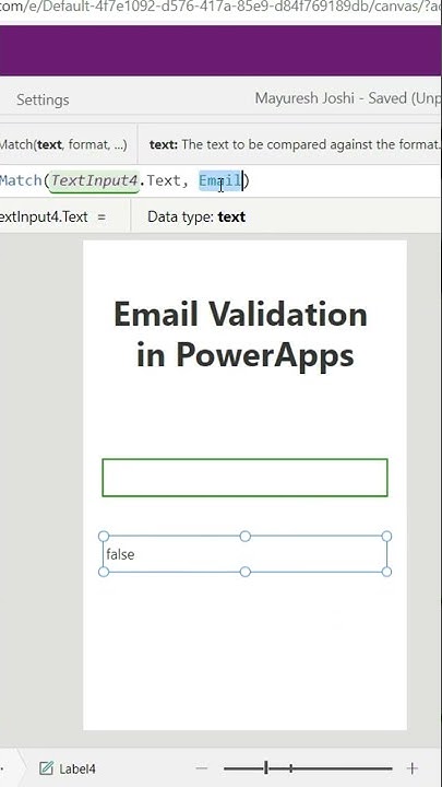 Email Validation in PowerApps #shorts 73 - YouTube