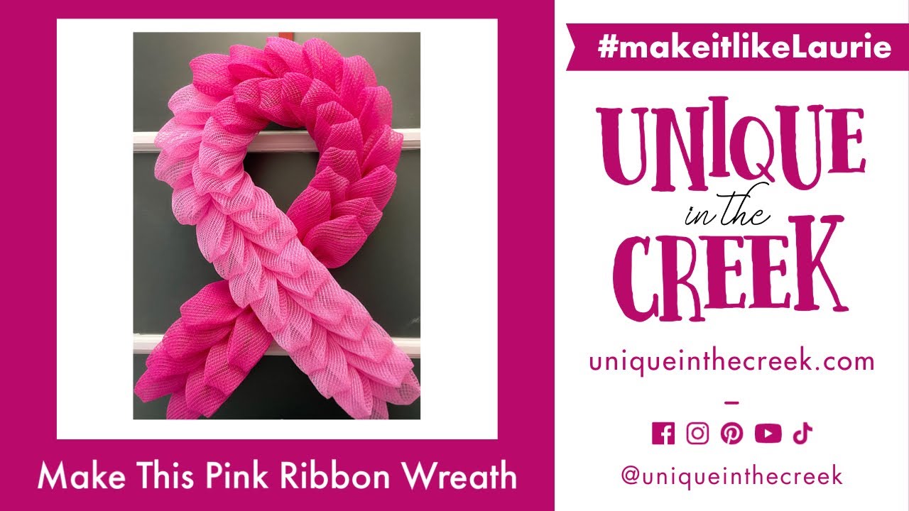 TULIP PETAL | Easy DIY Breast Cancer Ribbon Awareness Deco Mesh Wreath ...