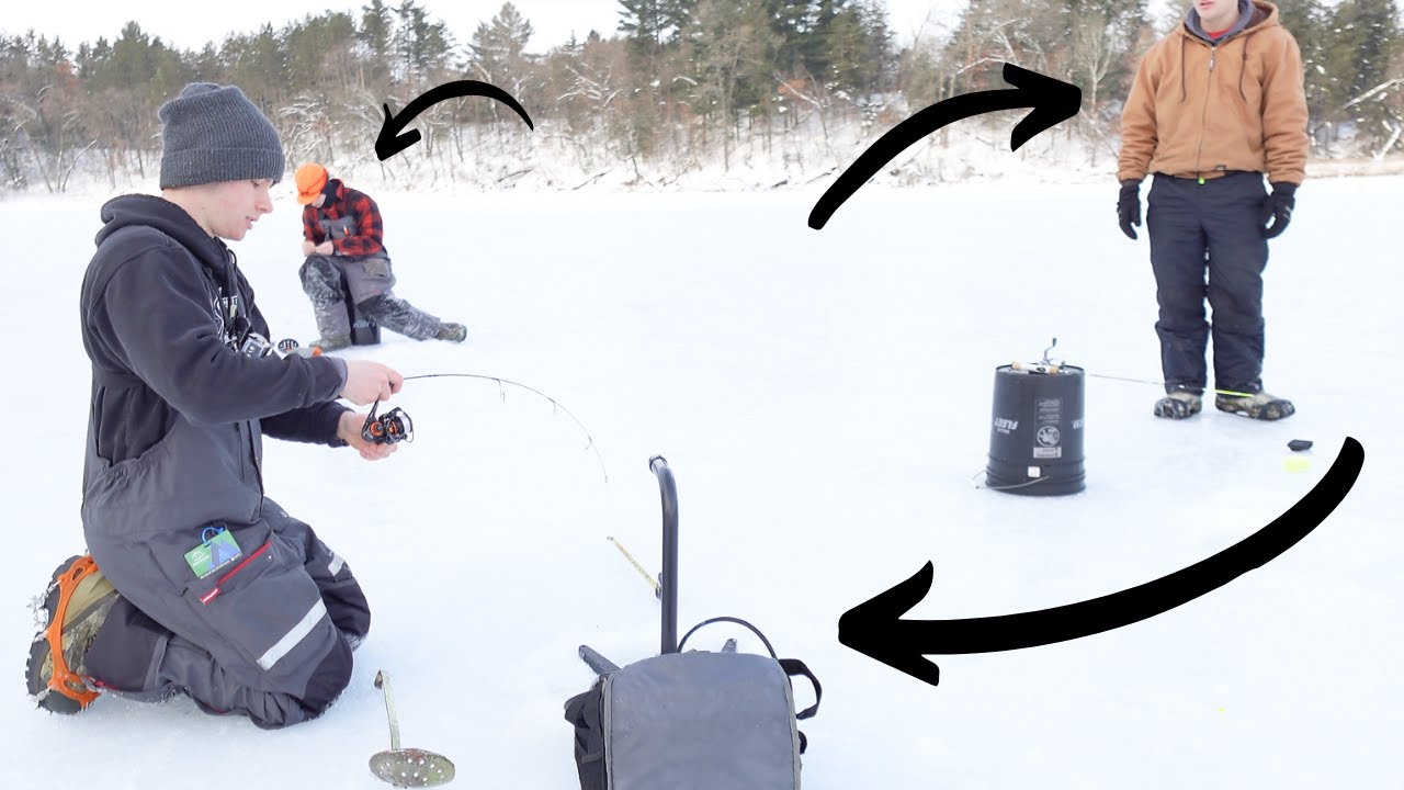 Three Idiots Go Ice Fishing - YouTube