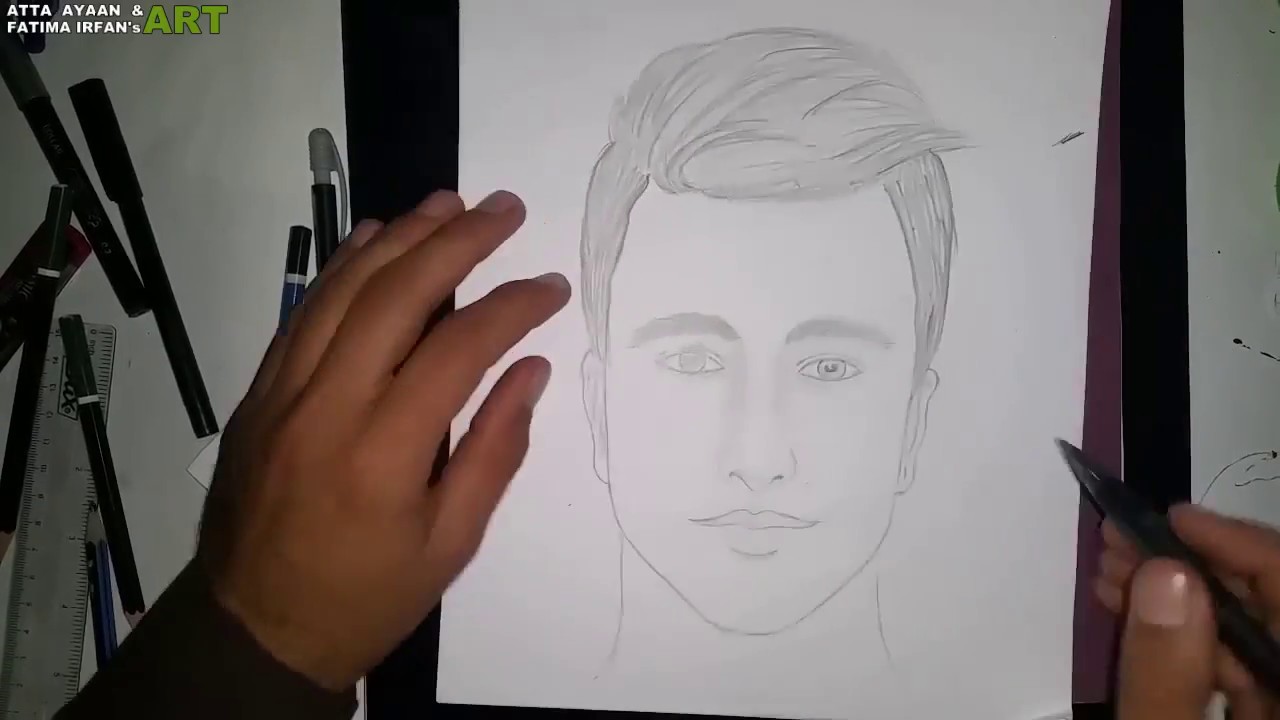 Sketch || How to Draw face for beginners || Outline Sketch ||... by ...