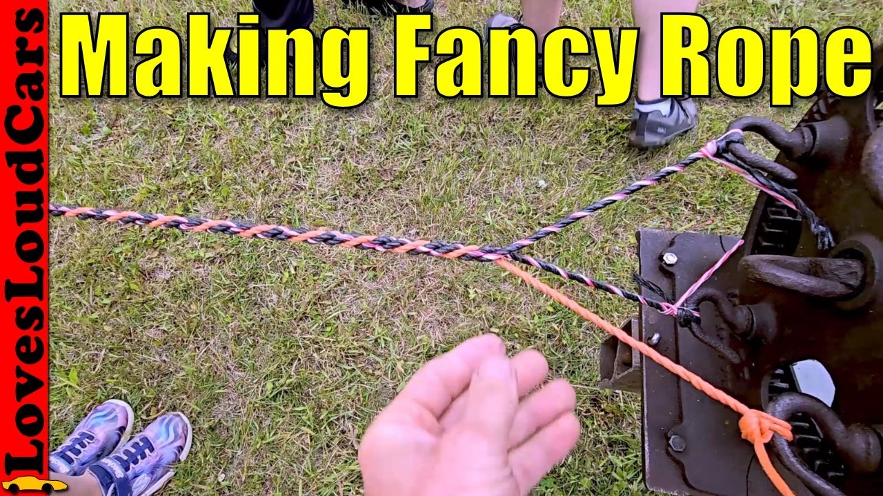 Using antique Wonder rope maker to make colorful rope - YouTube