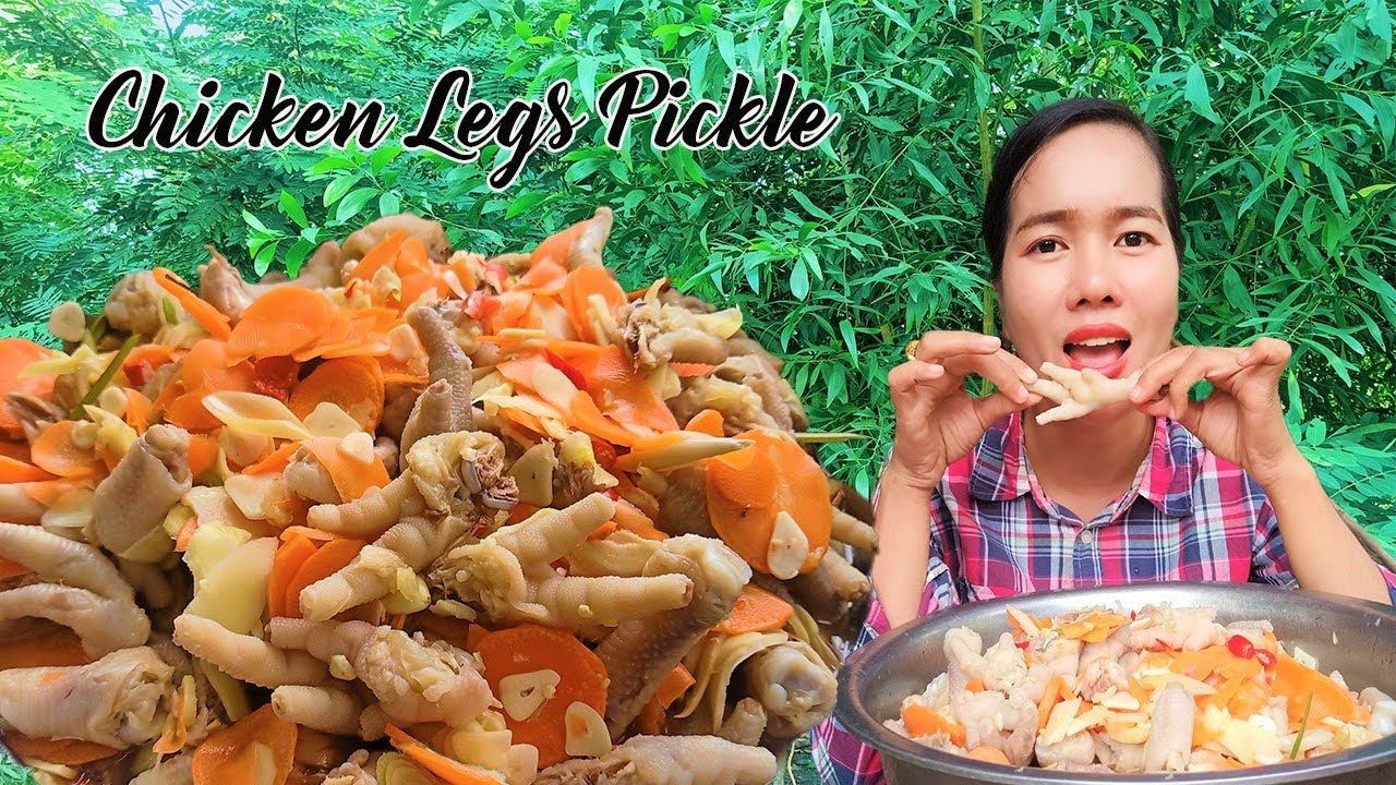 Chicken legs recipe, chicken legs pickle, cooking and eating in forest ...