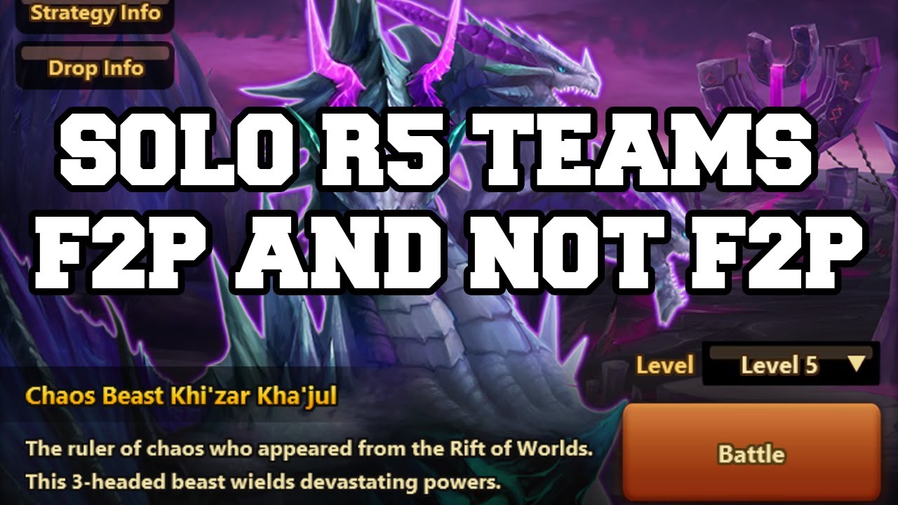 SOLO R5 TEAMS F2P AND NOT F2P TEAMS SUMMONERS WAR (MID GAME) - YouTube