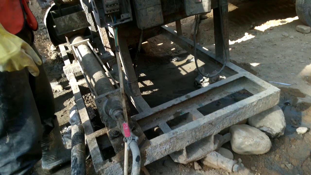 Cement Grouting in forepoling pipe for tunnel - YouTube