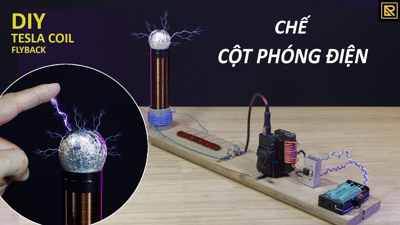 DIY 3,7 Volt Tesla Coil From Flyback Tivi - YouTube