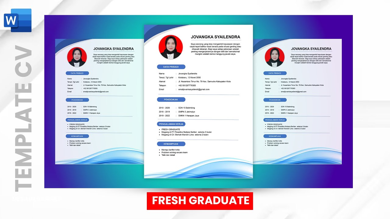 cara membuat cv lamaran kerja 2024 di Ms Word - YouTube