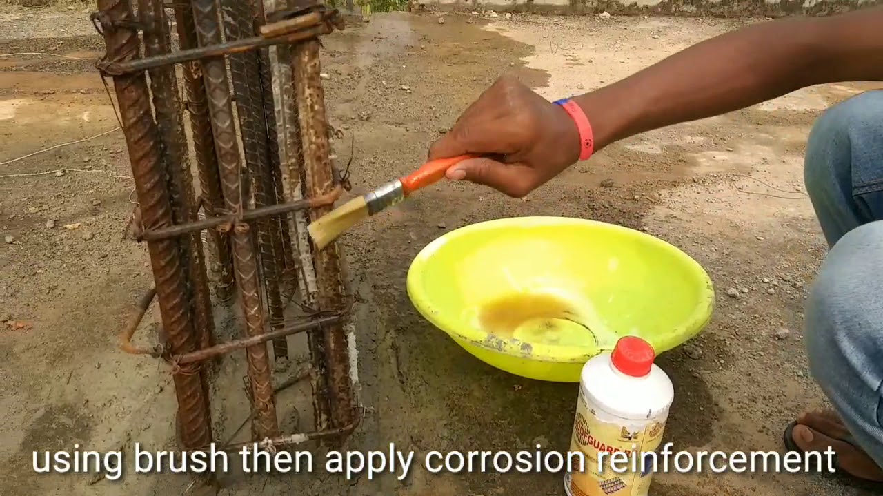 Reinforcement corrosion removal || Rust remover || Corrosion removal ...