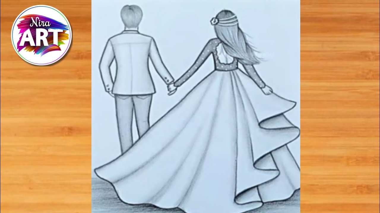 How to draw a together couple -pencil sketch//Stap by step simple ...