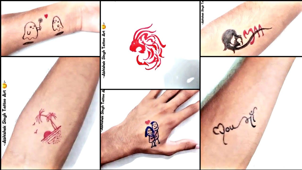How to make cool mini tattoos on hand with pen at home 👍 | Cool tattoo ...