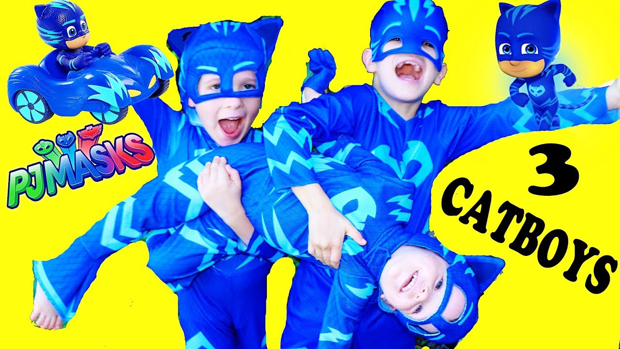 PJ Masks CATBOY TOYS TRANSFORM into REAL CATBOY & Paw Patrol Watch ...